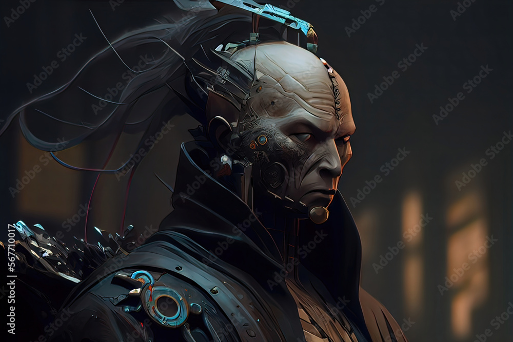 ai generated, close up, portrait of a steam punk, futuristic anime ...