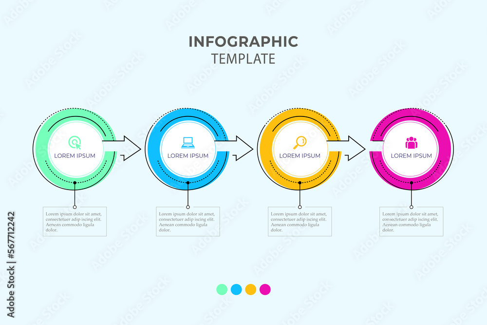 Vector infographic 4 element TIMELINE Stock Illustration | Adobe Stock