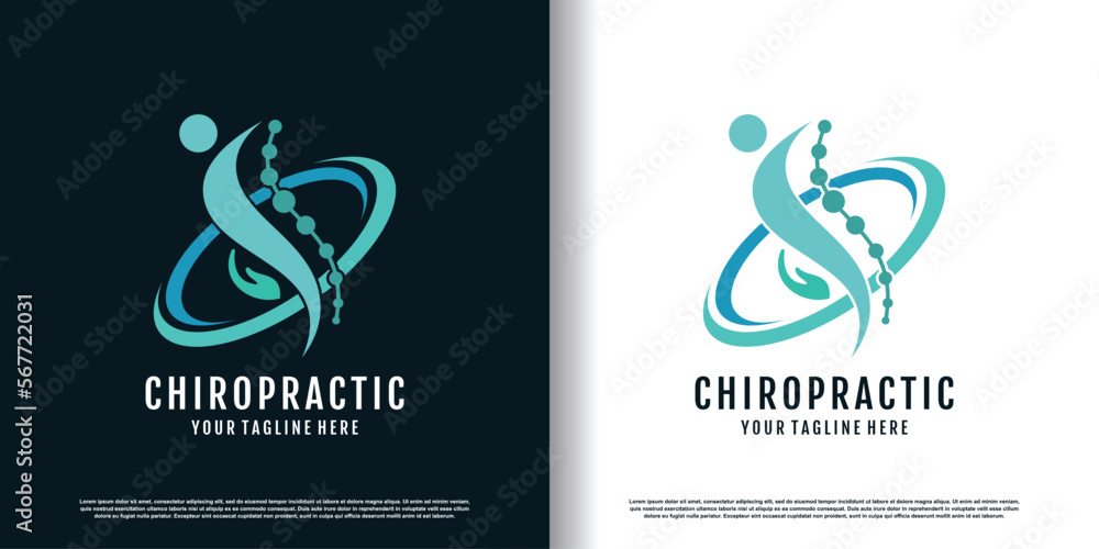 chiropractic logo design vector with creative unique concept premium ...