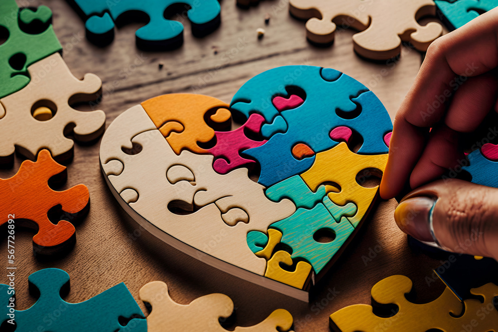 hands holding puzzle. Challenging and captivating stock photo of a ...