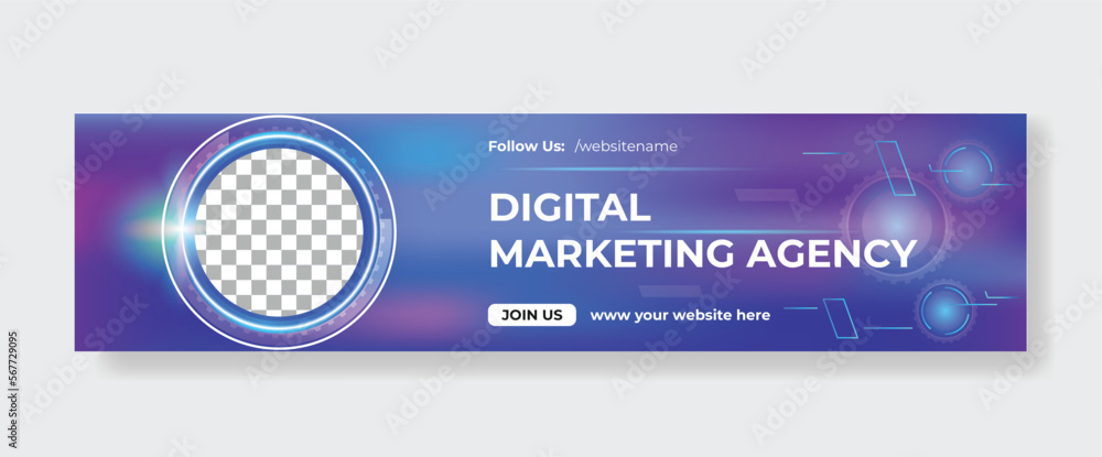 Vetor de Technology Linkedin Cover Photo. Artificial Intelligence ...