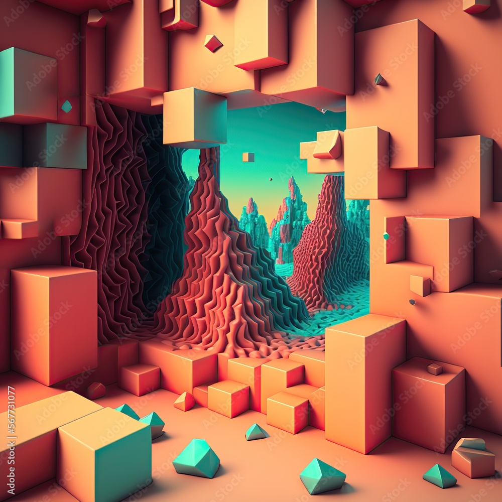 modern and creative 3d cracked hole brick wall illustration background ...