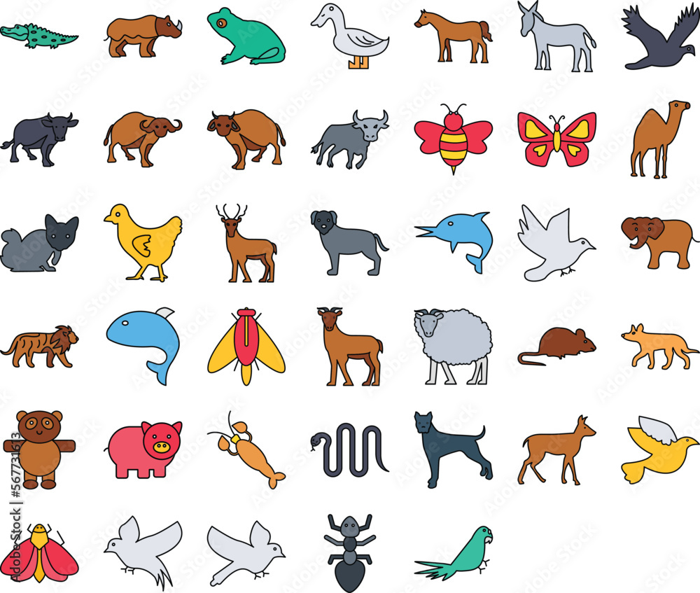 Animal icons pack, Birds Pack, Animal icons pack, pet icons set, mammal ...