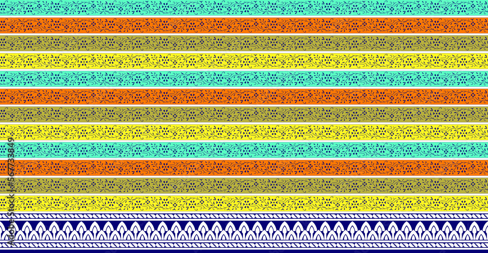 textile chunri border multi colors. abstract multi color flower ...