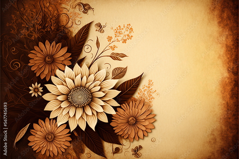 flower background,earth tone color, luxury, Made by AI,Artificial ...