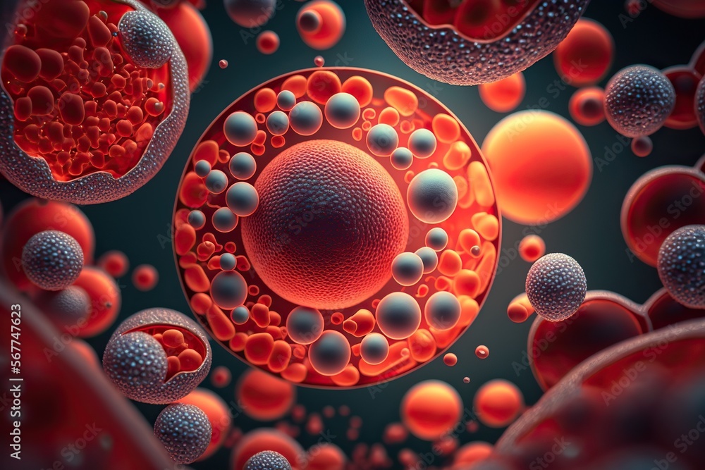 Human blood cells. Generative AI Stock Illustration | Adobe Stock