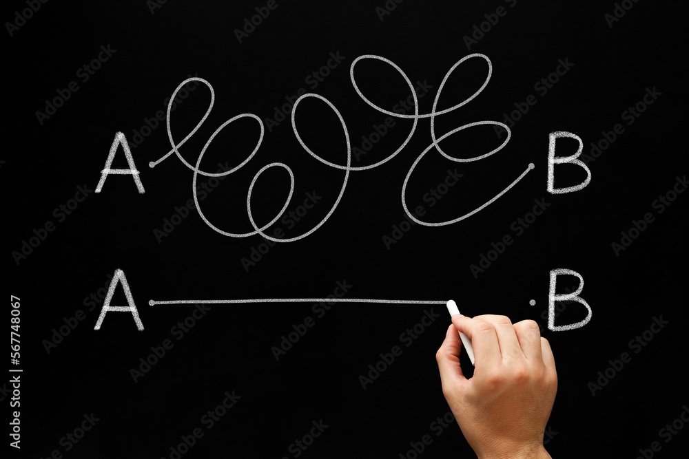 Easy Way From Point A to Point B Simplify Concept Stock Photo | Adobe Stock