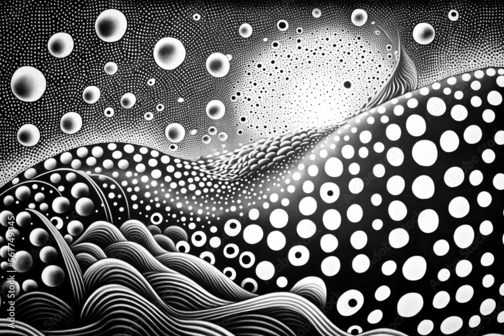 Ocean waves Dot art , pop art, contemporary art , fashion, , woman, art trends Stock ...