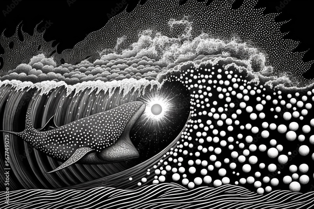 Ocean waves Dot art , pop art, contemporary art , fashion, , woman, art ...