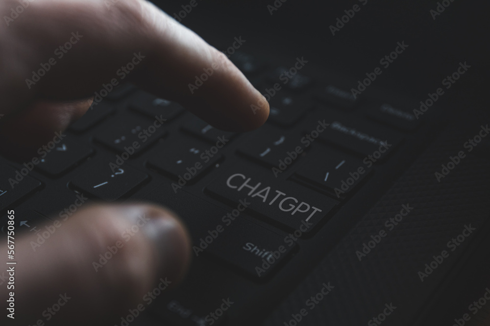 Foto de OpenAI logo on PC keyboard. ChatGPT is an AI chatbot launched by OpenAI do Stock | Adobe ...