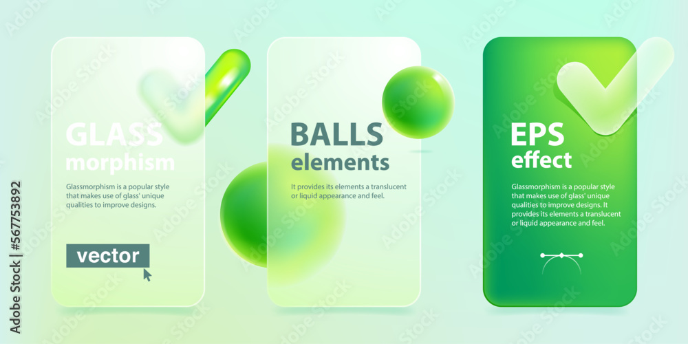 Glassmorphism subscription plan tables with levitating blurred green ...