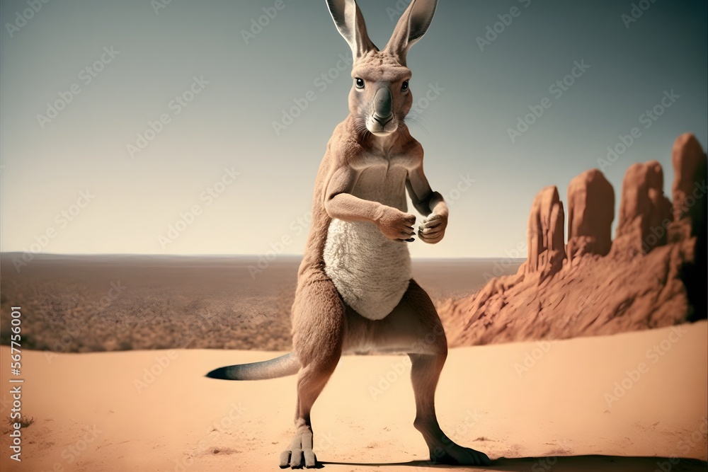 rabbit looking kangaroo created using Generative AI Technology Stock ...
