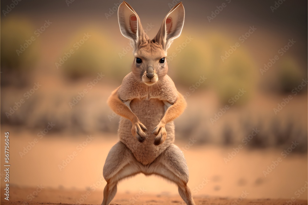 rabbit looking kangaroo created using Generative AI Technology Stock ...