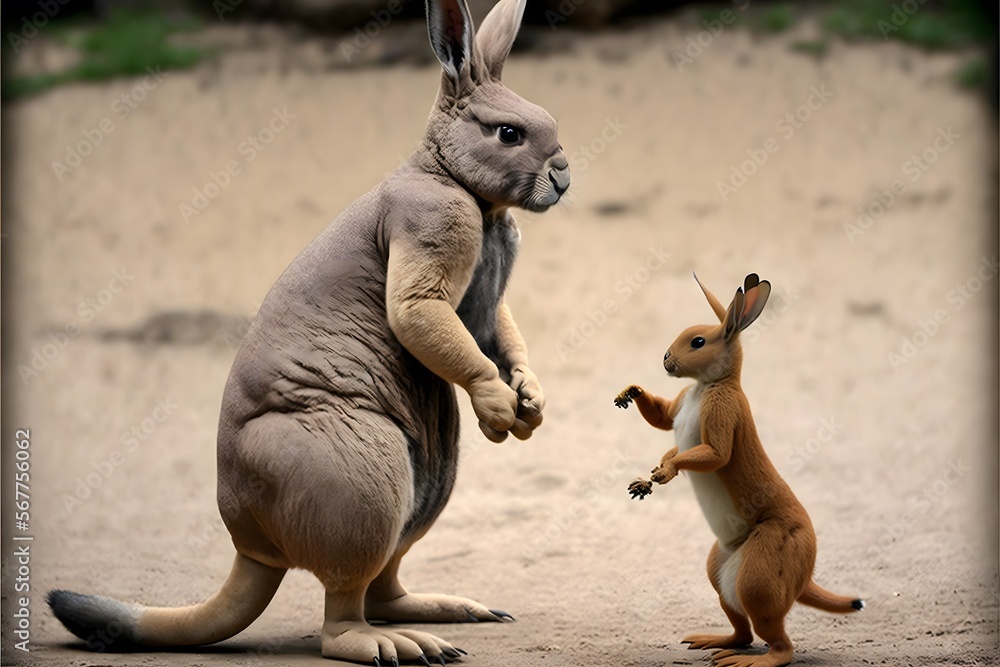 rabbit looking kangaroo created using Generative AI Technology Stock ...