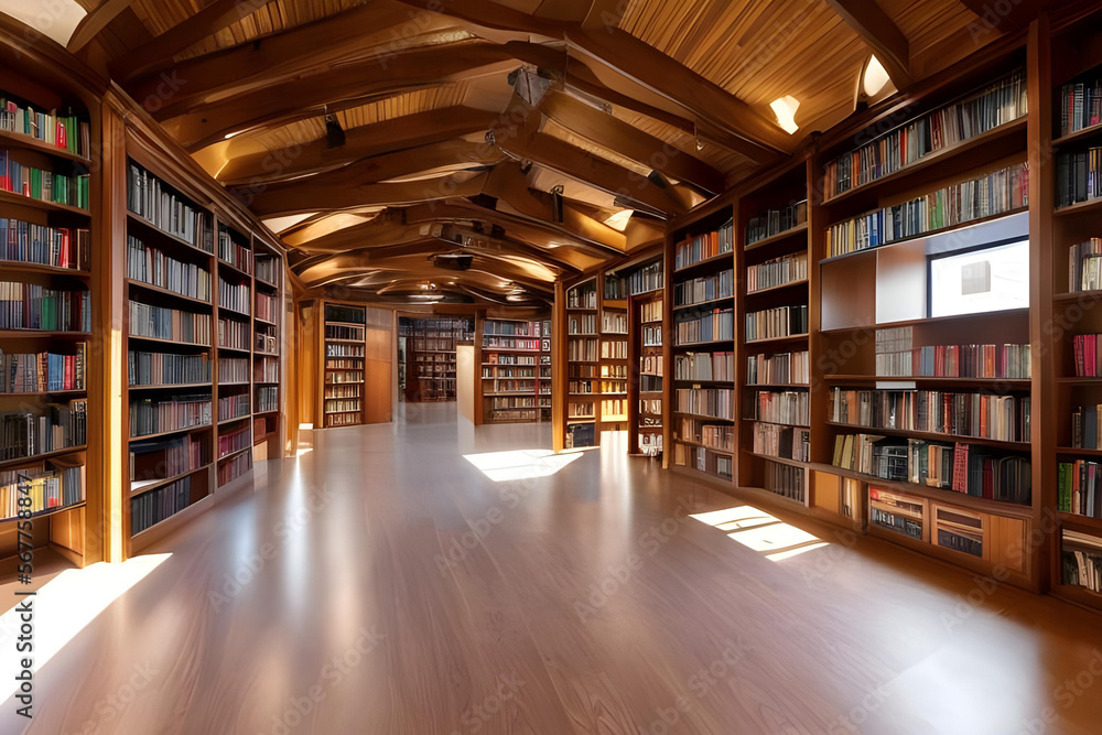 library. books in a library. books in library. shelves. bookshelf. full ...