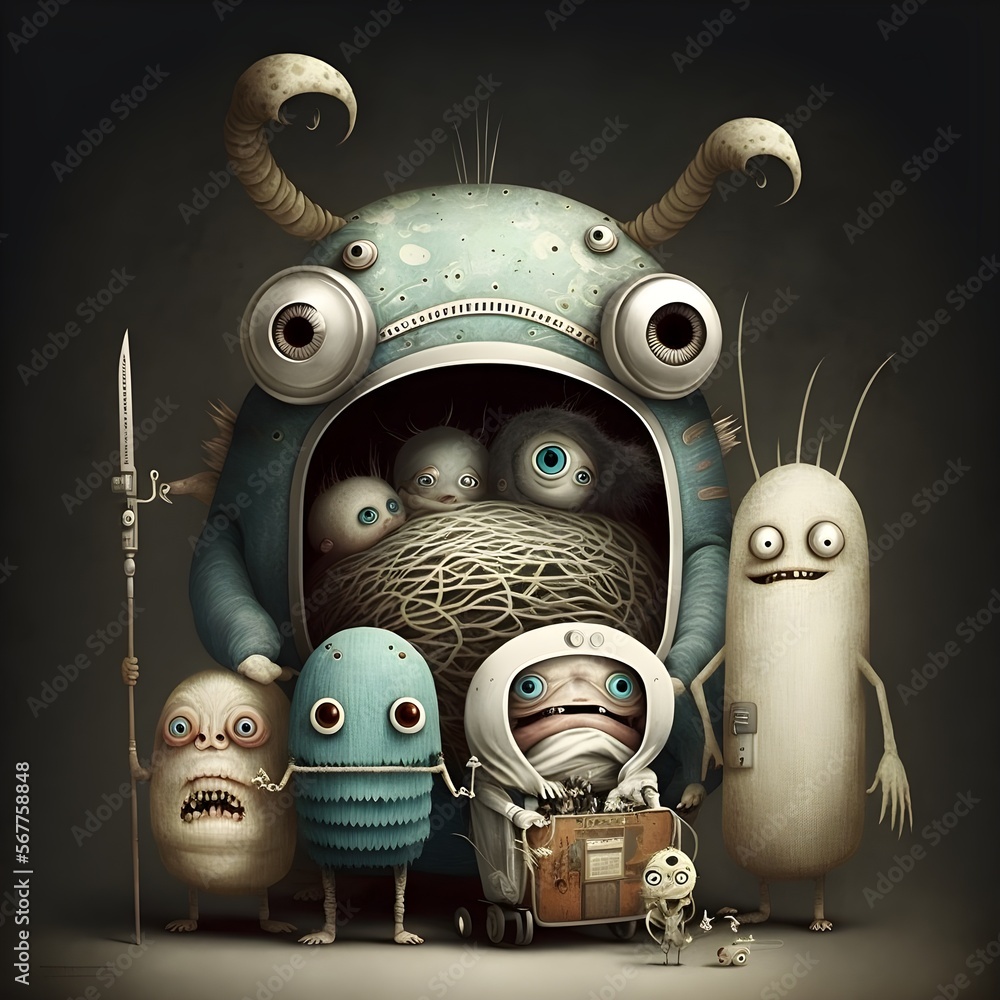playful monsters with a mouth that looks like MRI doctors machines xray ...