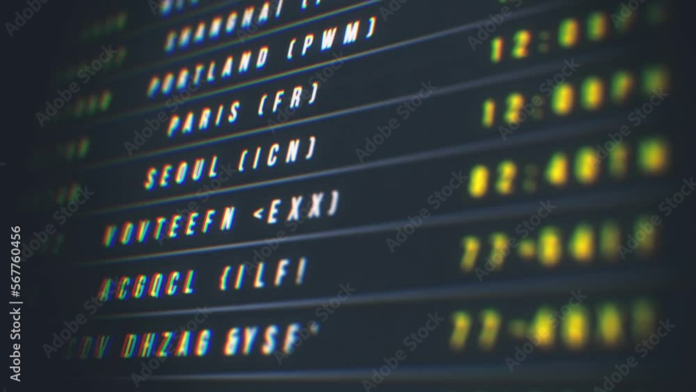 Airport Travel Departure Board Background/ 4k animation of an airport ...