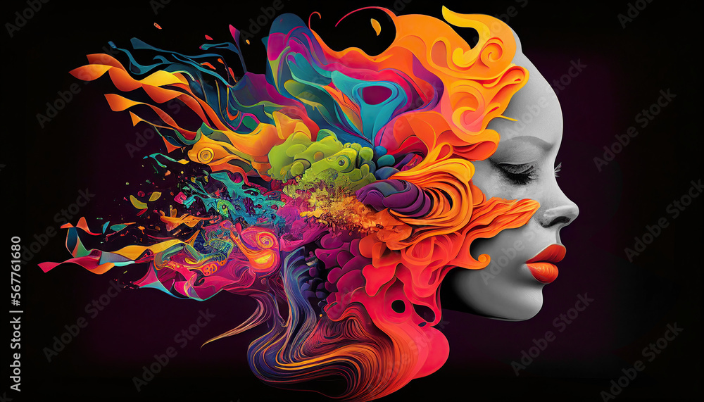 mental, emotional and spritual realms meeting chaos, ai generated mixed ...