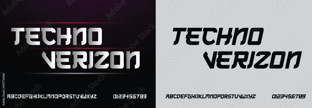 Techno Verizon, Graphic Design, Game Sport Movie Alphabet Font ...