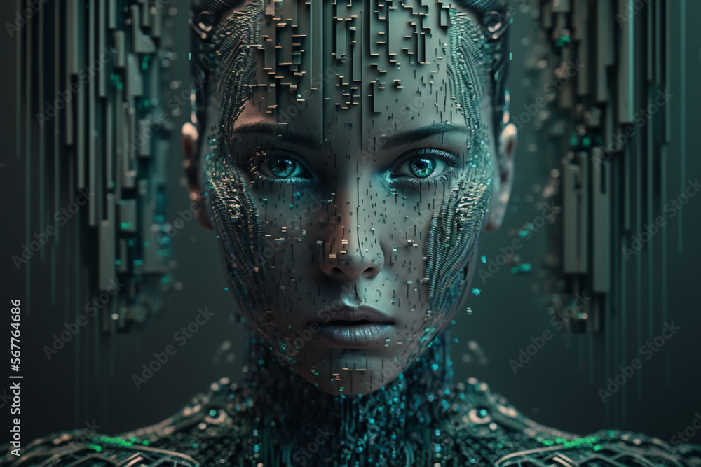 Fictional Person, face of a fictional person, representing artificial ...