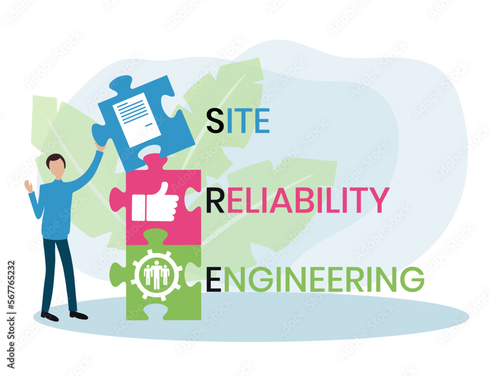 SRE - Site Reliability Engineering acronym. business concept background ...