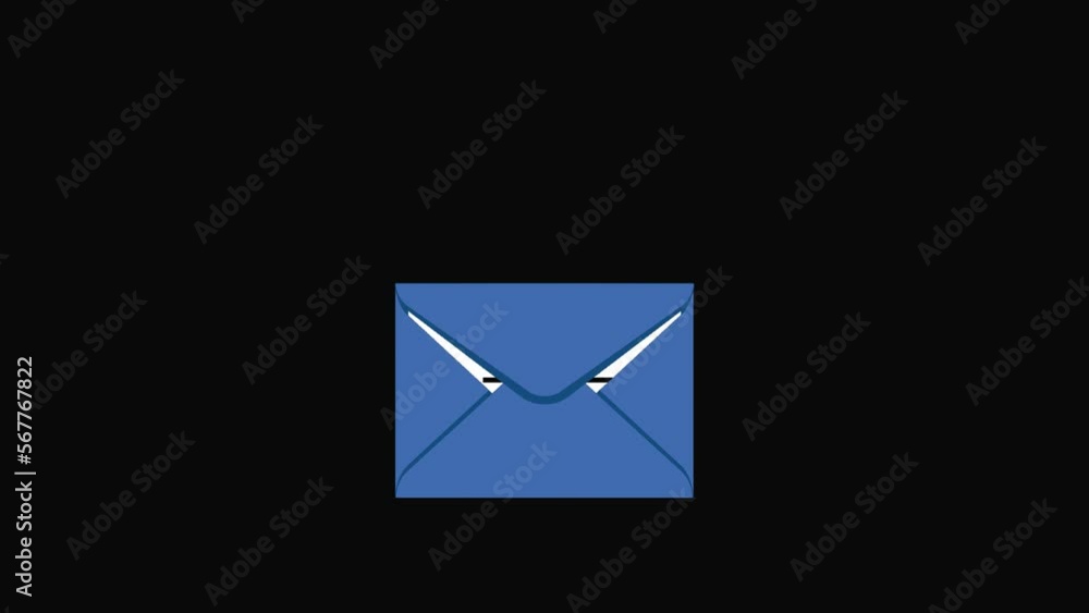 Opening an Email Letter in an Envelope Animated Icon, closing envelope ...