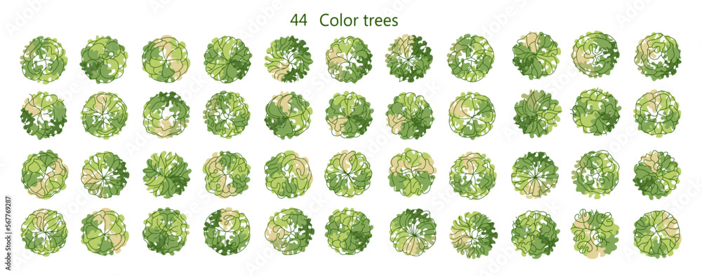 Tree for architectural floor plans. Entourage design. Various trees ...