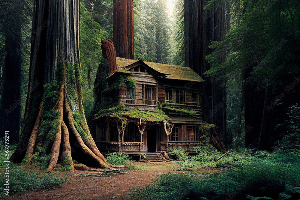 house in the forest The House is a cluster of giant redwoods located ...