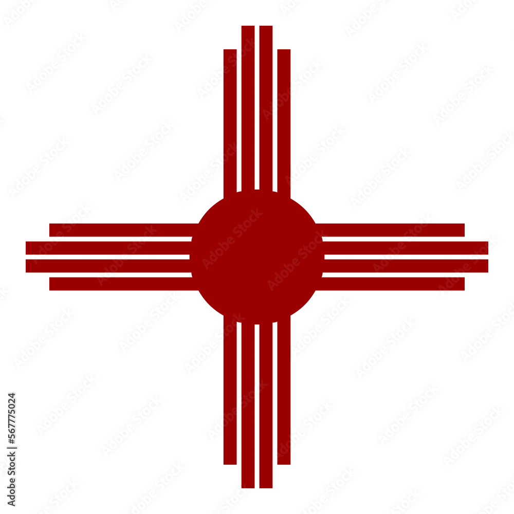 Red native American sun symbol Stock Illustration | Adobe Stock
