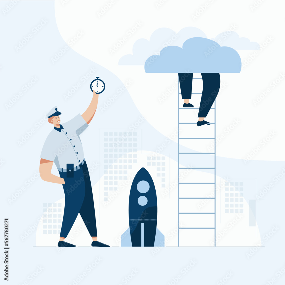 Police catching thief web template, cartoon style Screen web template ...