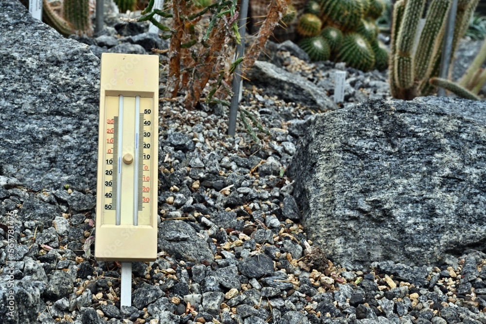 Wet and dry bulb thermometer, an instrument used to measure the ...