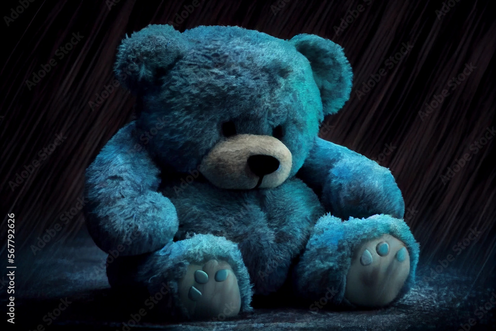 Blue Teddy Bear: Coping with Sadness and Mental Health Challenges Stock ...