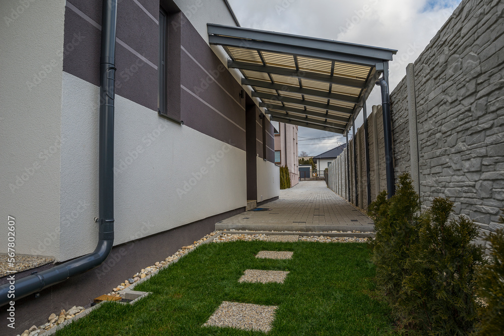Poster Carport by the new modern house – Wall Art | UkPosters