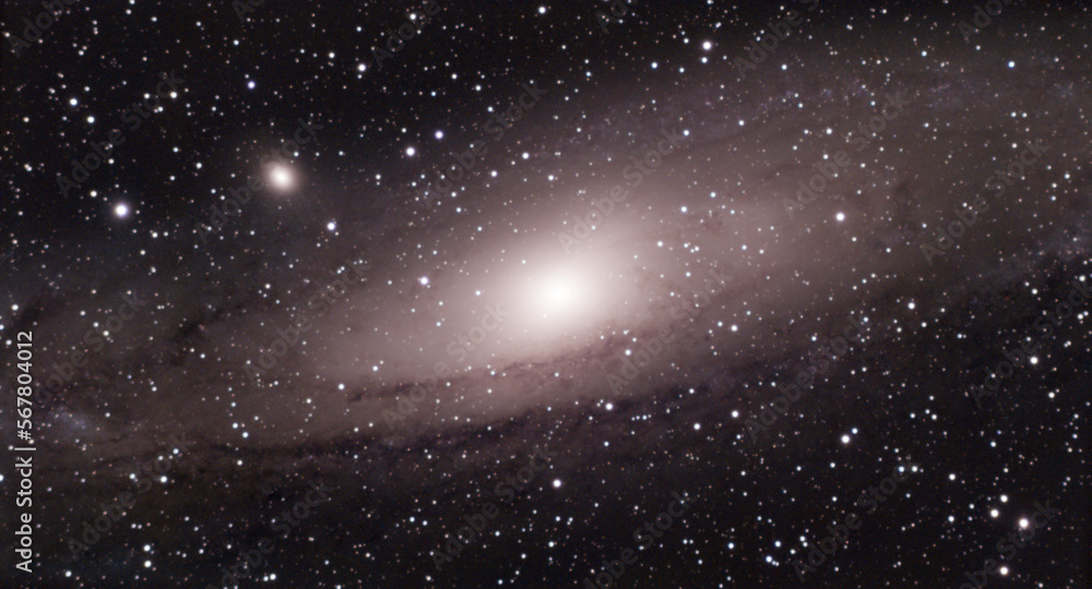 A real picture of the Andromeda galaxy which in the universe located 2. ...