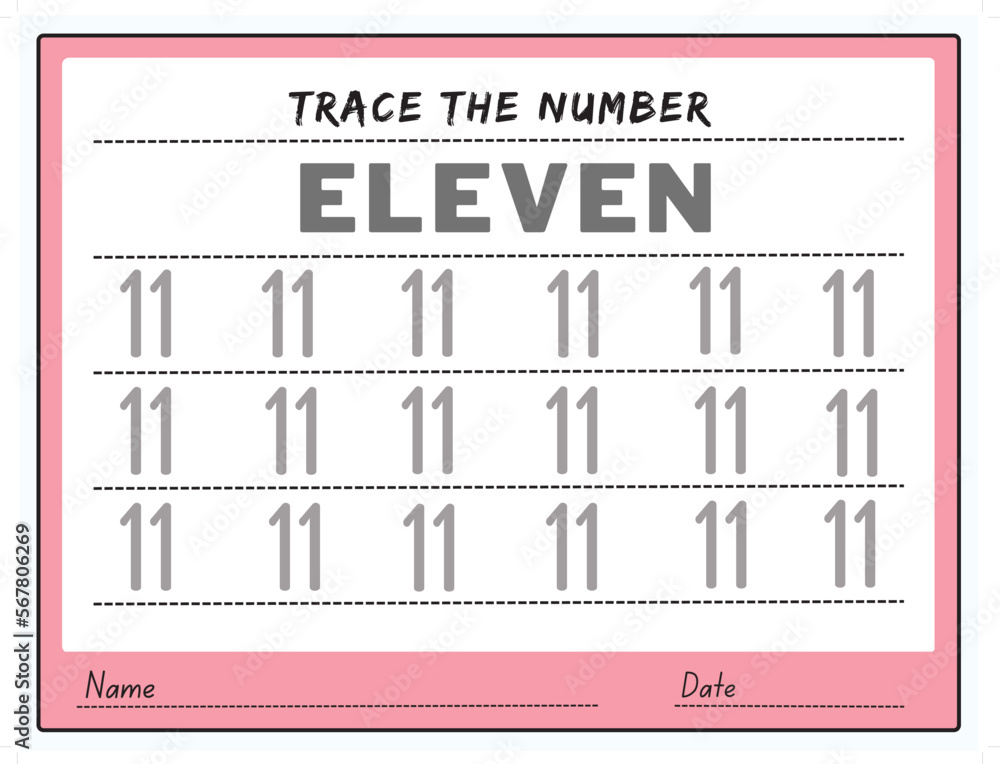 Tracing number Worksheet. Kids learning material. Worksheet for ...