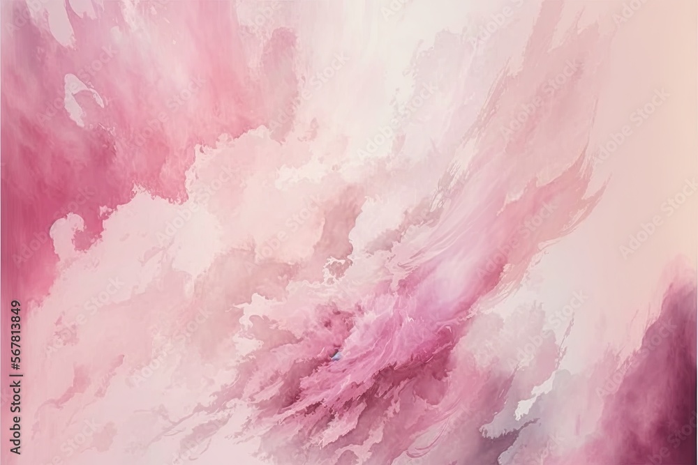 a pink and white abstract painting with a light pink background and a ...