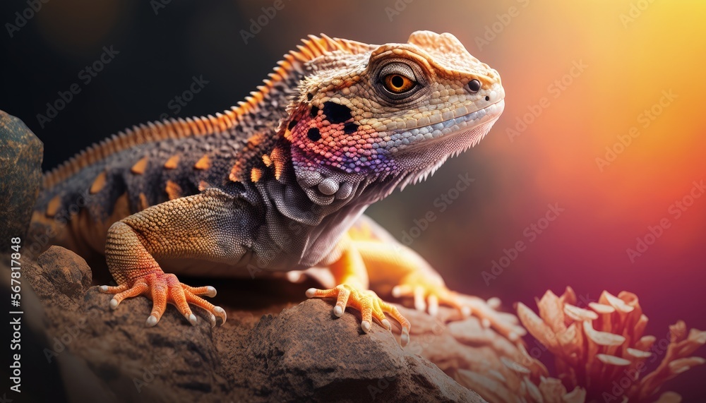 lizzard wildlife advertisement template, empty space for text ...