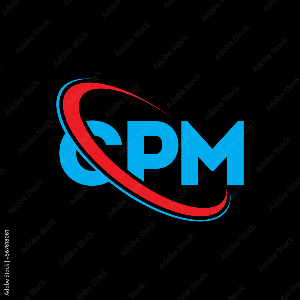 CPM logo. CPM letter. CPM letter logo design. Initials CPM logo linked ...