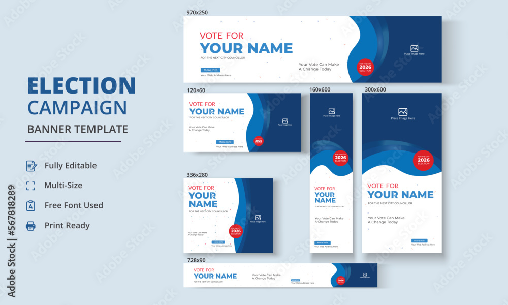 Election Campaign Banner Template, Political Campaign Banner Template ...
