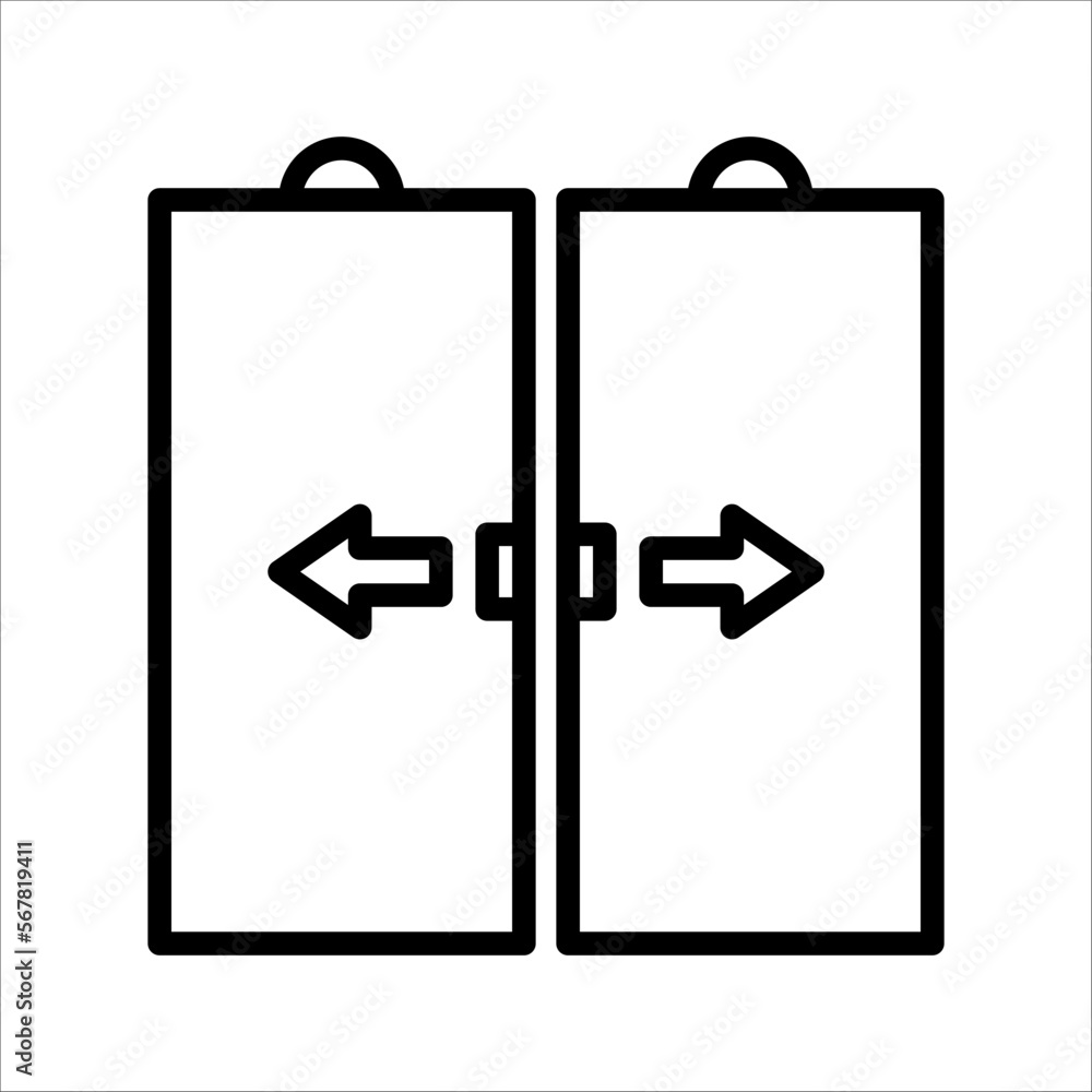 sliding door icon vector. sliding door sign. isolated on white ...
