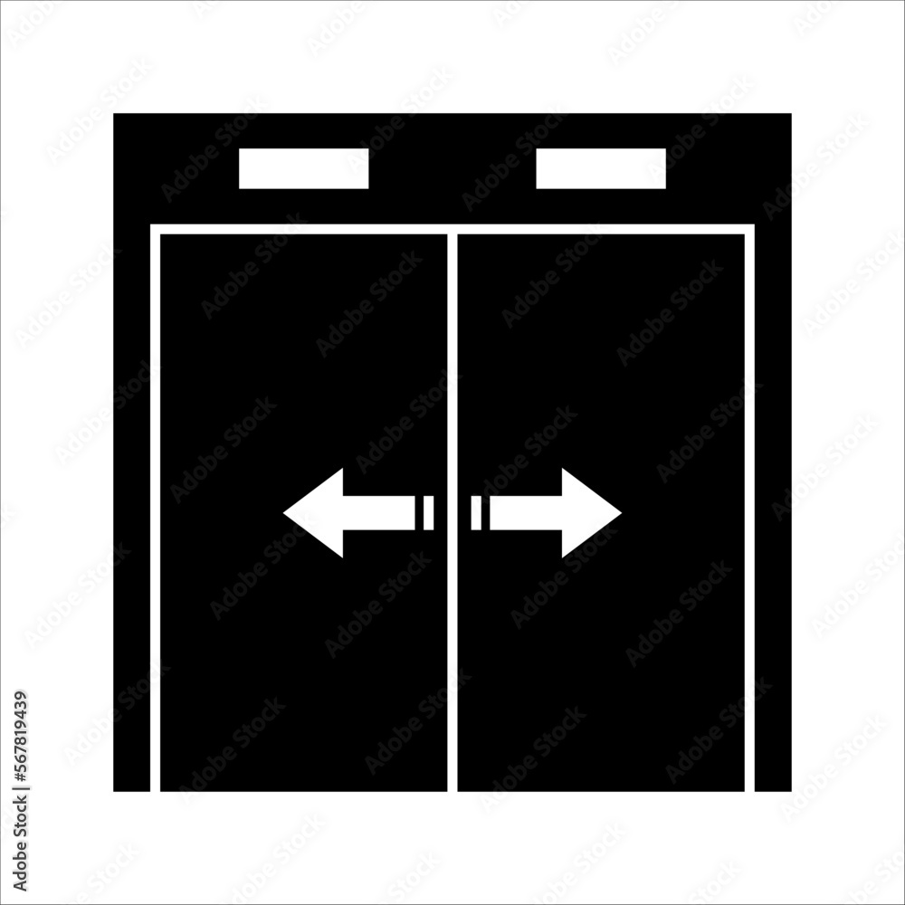 sliding door icon vector. sliding door sign. isolated on white ...