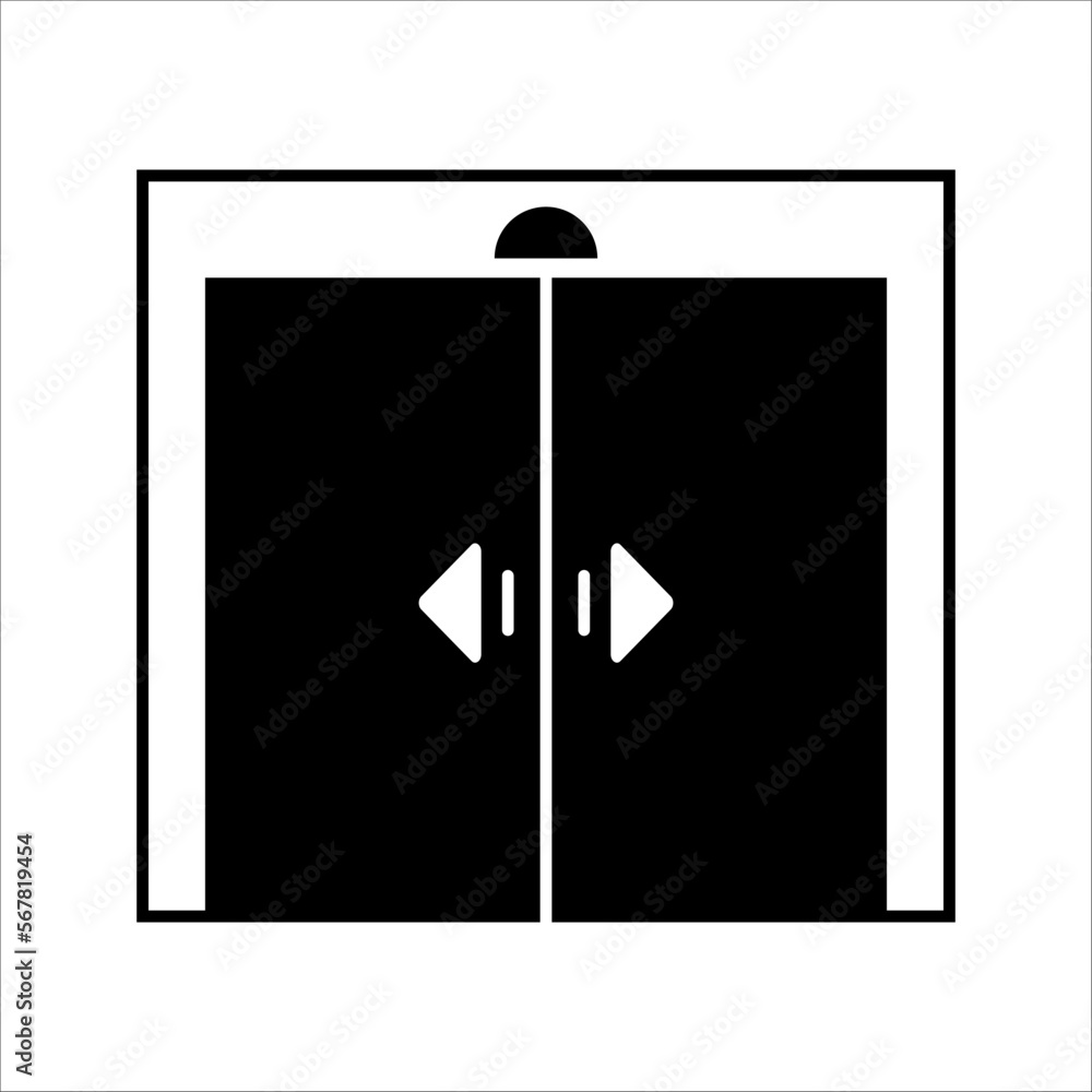 sliding door icon vector. sliding door sign. isolated on white ...