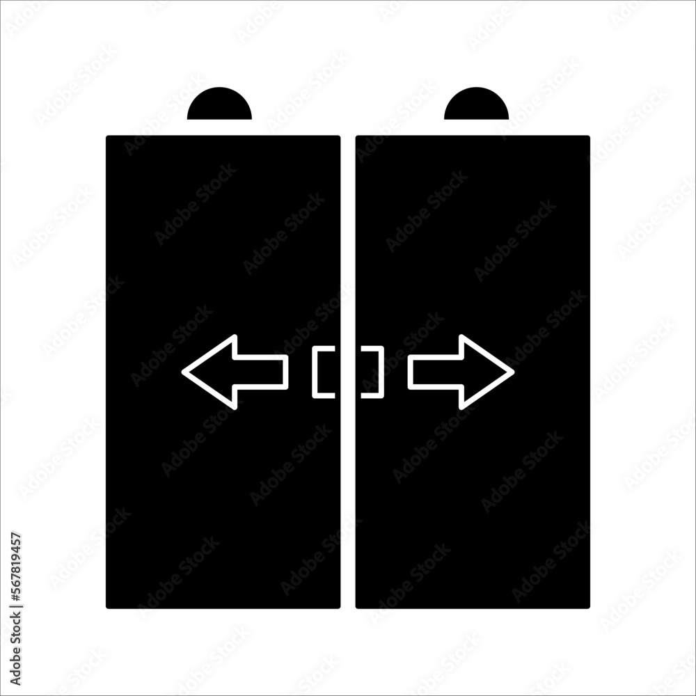 sliding door icon vector. sliding door sign. isolated on white ...