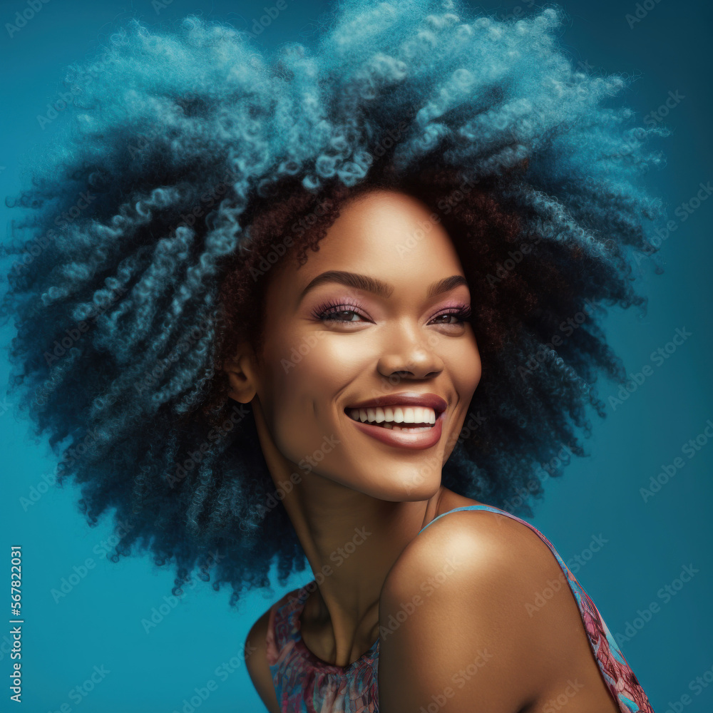 Happy african american woman smiling. Beauty female portrait. Young ...
