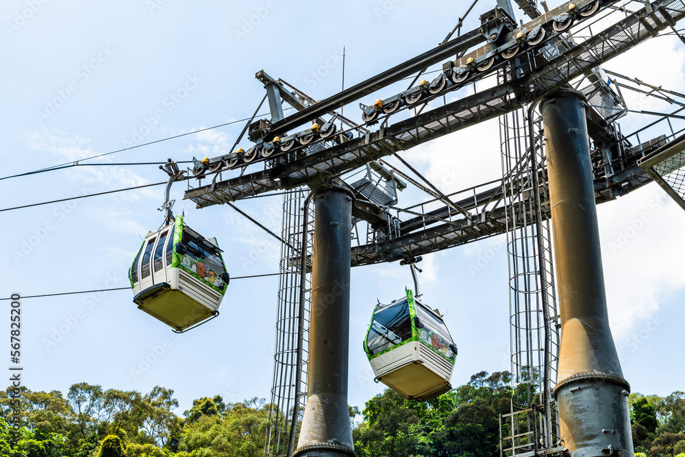 Taipei, Taiwan-July 5, 2020: Maokong Gondola Cable car moving across ...