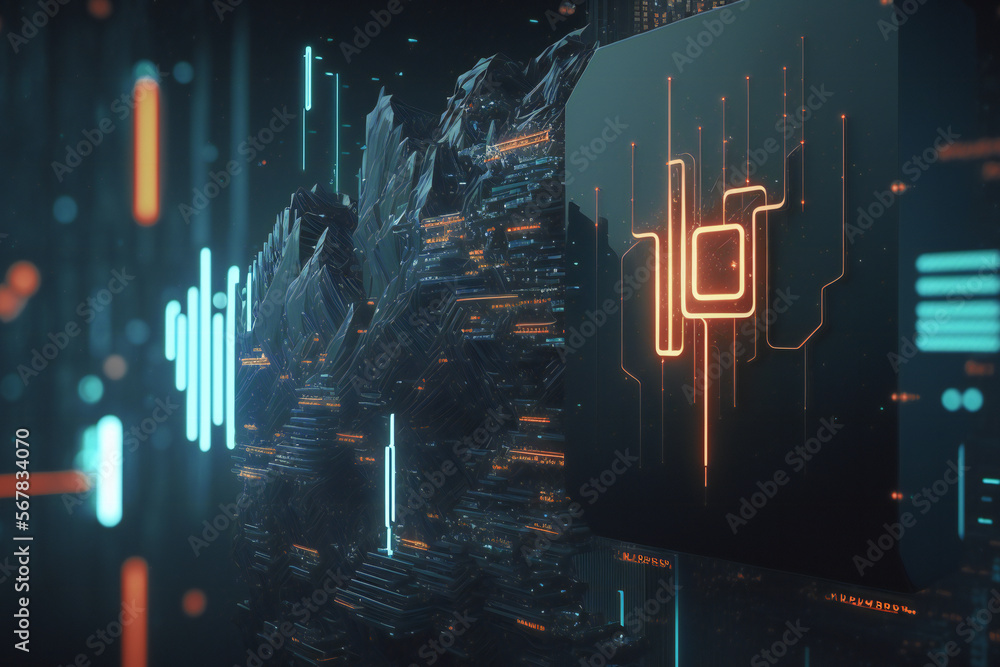 Cyber big data flow Information code background Stock Illustration ...