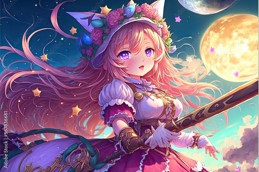 Magical girl-inspired anime character with a cute and powerful look ...