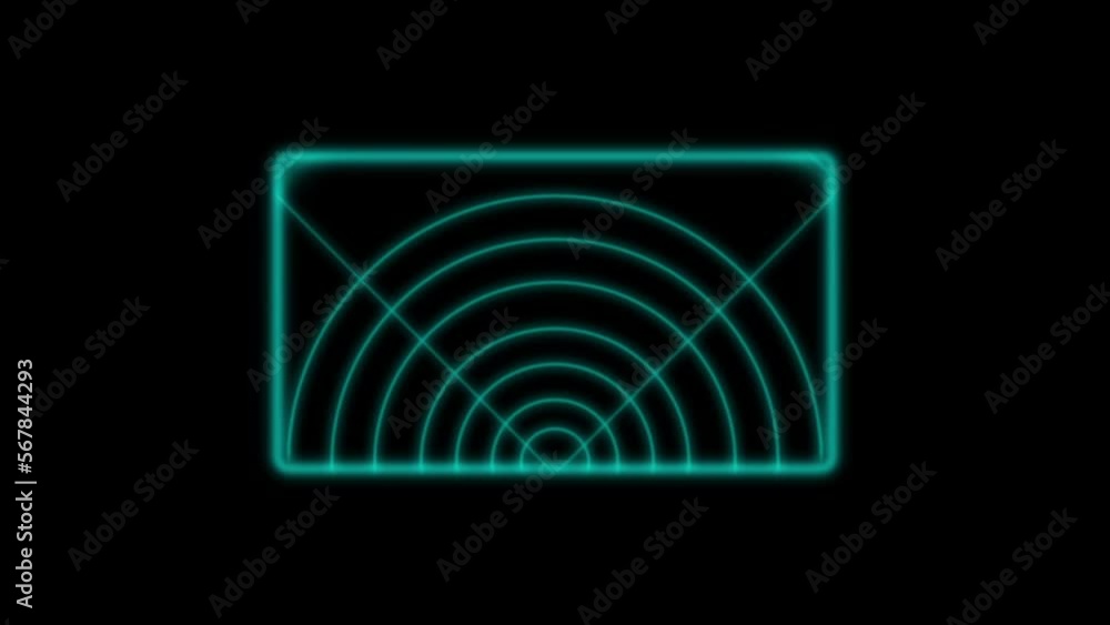 Animated radar scanner hud for targeting of incoming threats as sonar ...