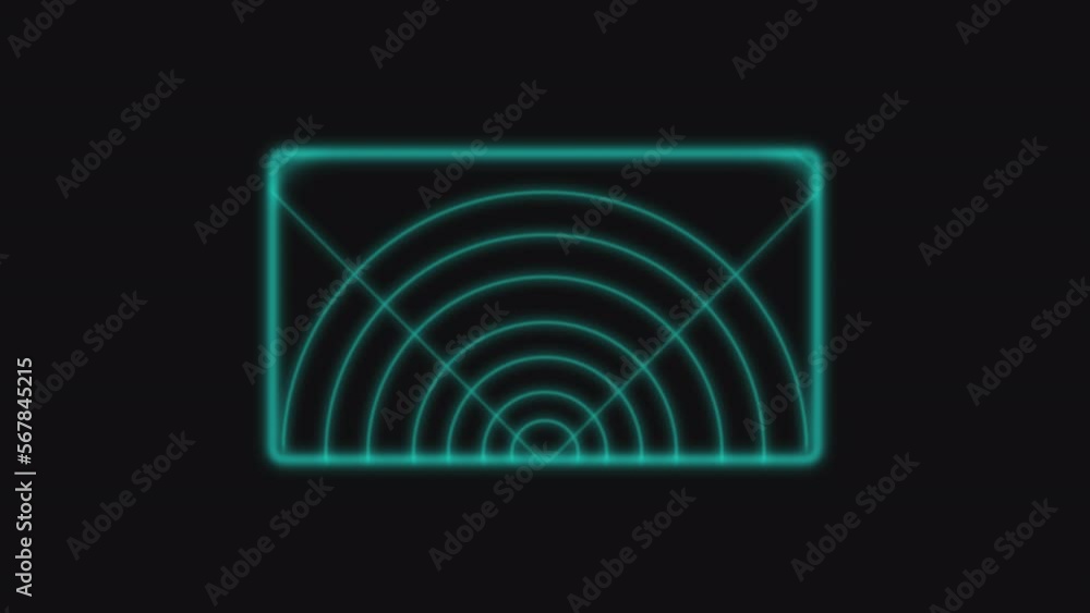Animated radar scanner hud for targeting of incoming threats as sonar ...