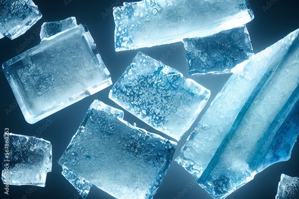 Ice texture background. Textured cold frosty surface of ice block on ...